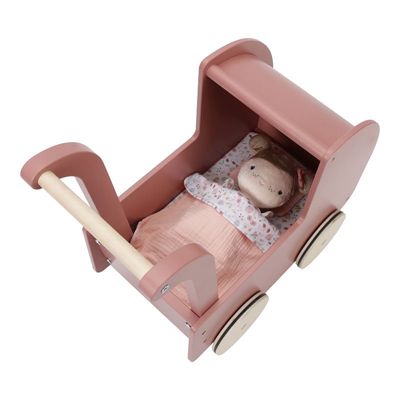 Doll Pram Incl Baby Doll Rosa 18 Months Swanky Boutique
