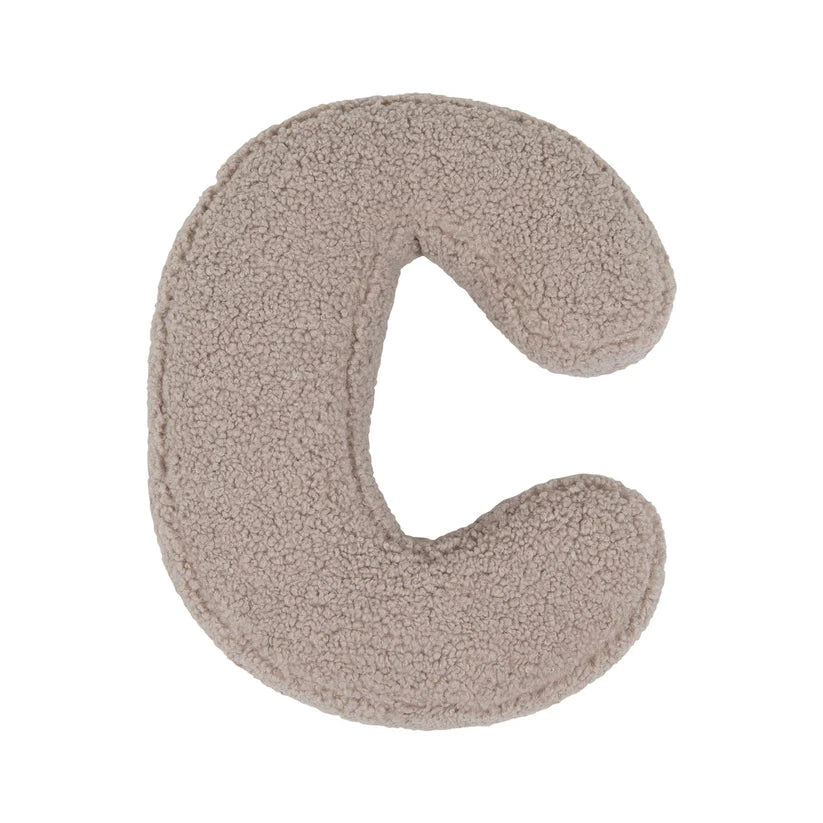 Boucle Letter Cushion Mocha Beige - C – Swanky Boutique