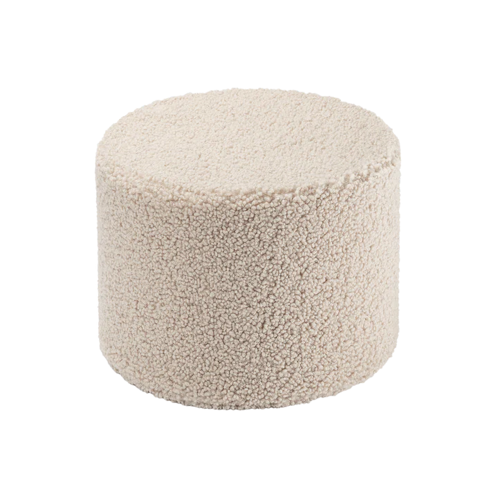 Pouffe, Teddy Fabric - Biscuit Beige – Swanky Boutique