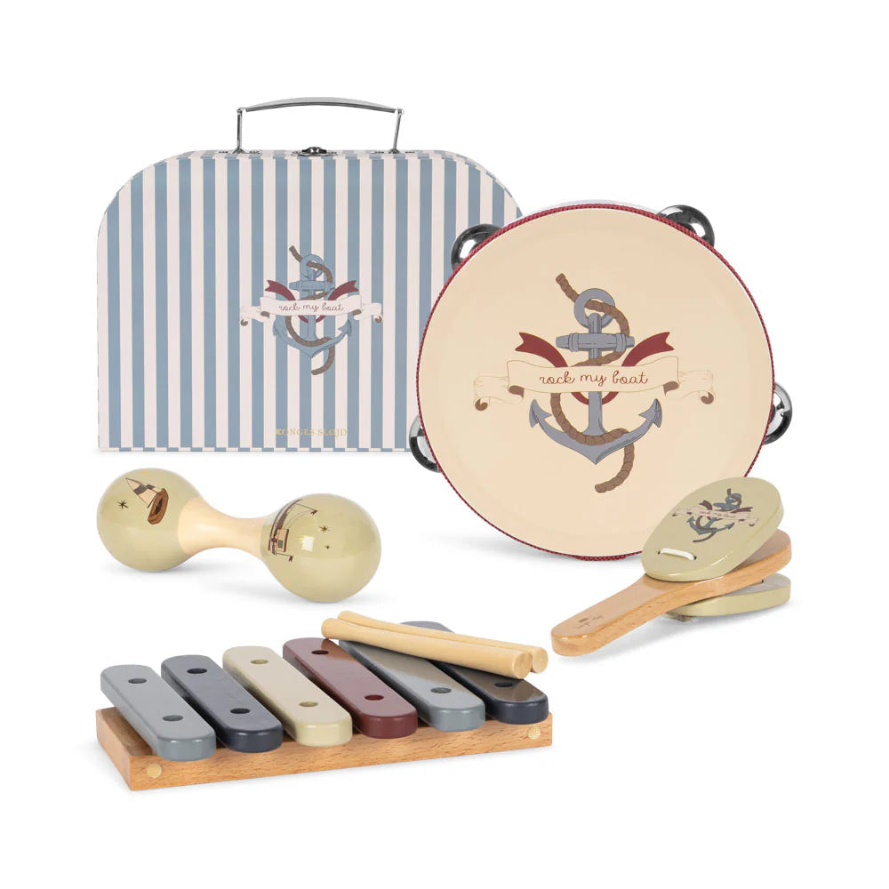 Music Set in Suitcase, 4 Instruments - Sailor – Swanky Boutique