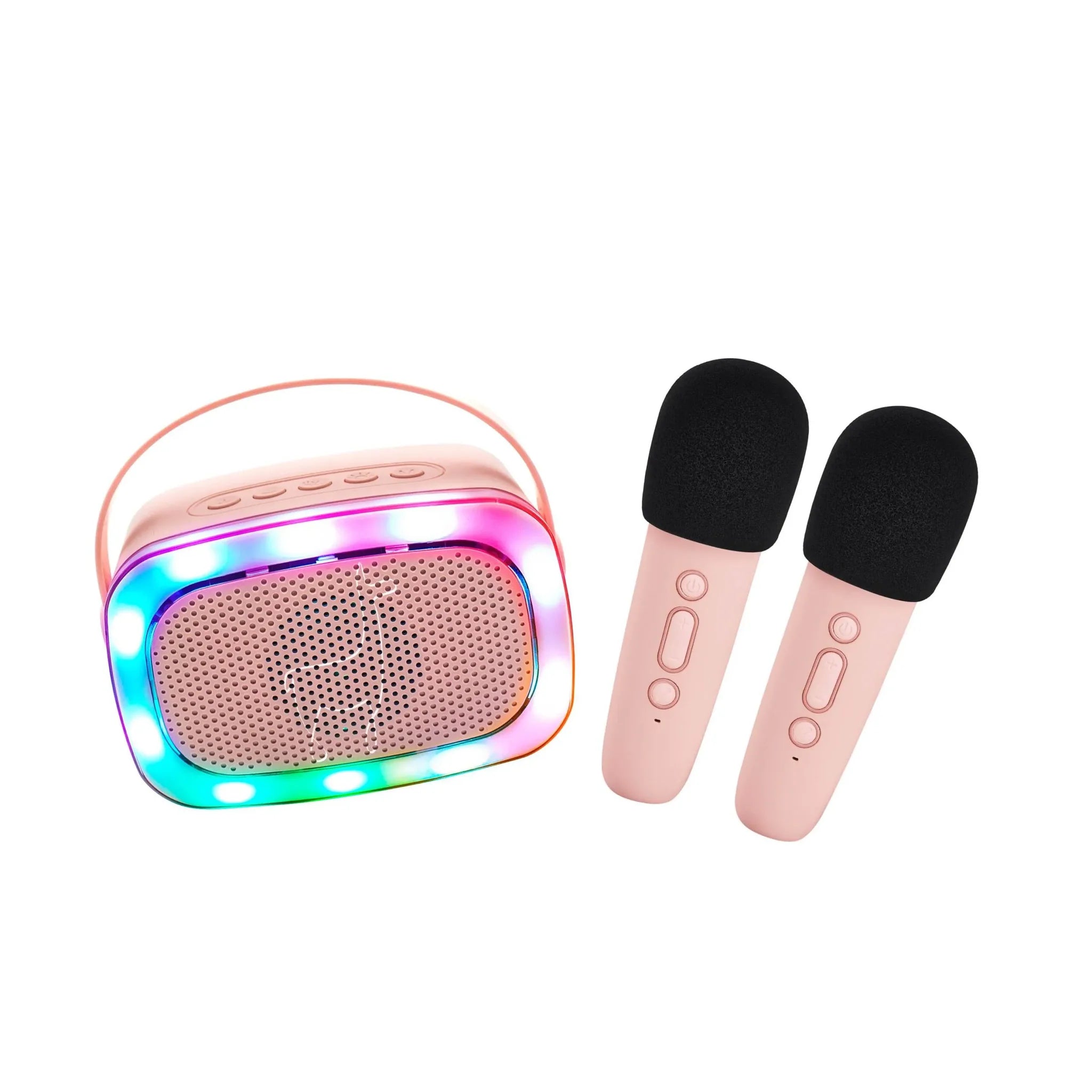 Kids Karaoke Party Set, Light Up Speaker & 2 Wireless Microphones - Ro ...