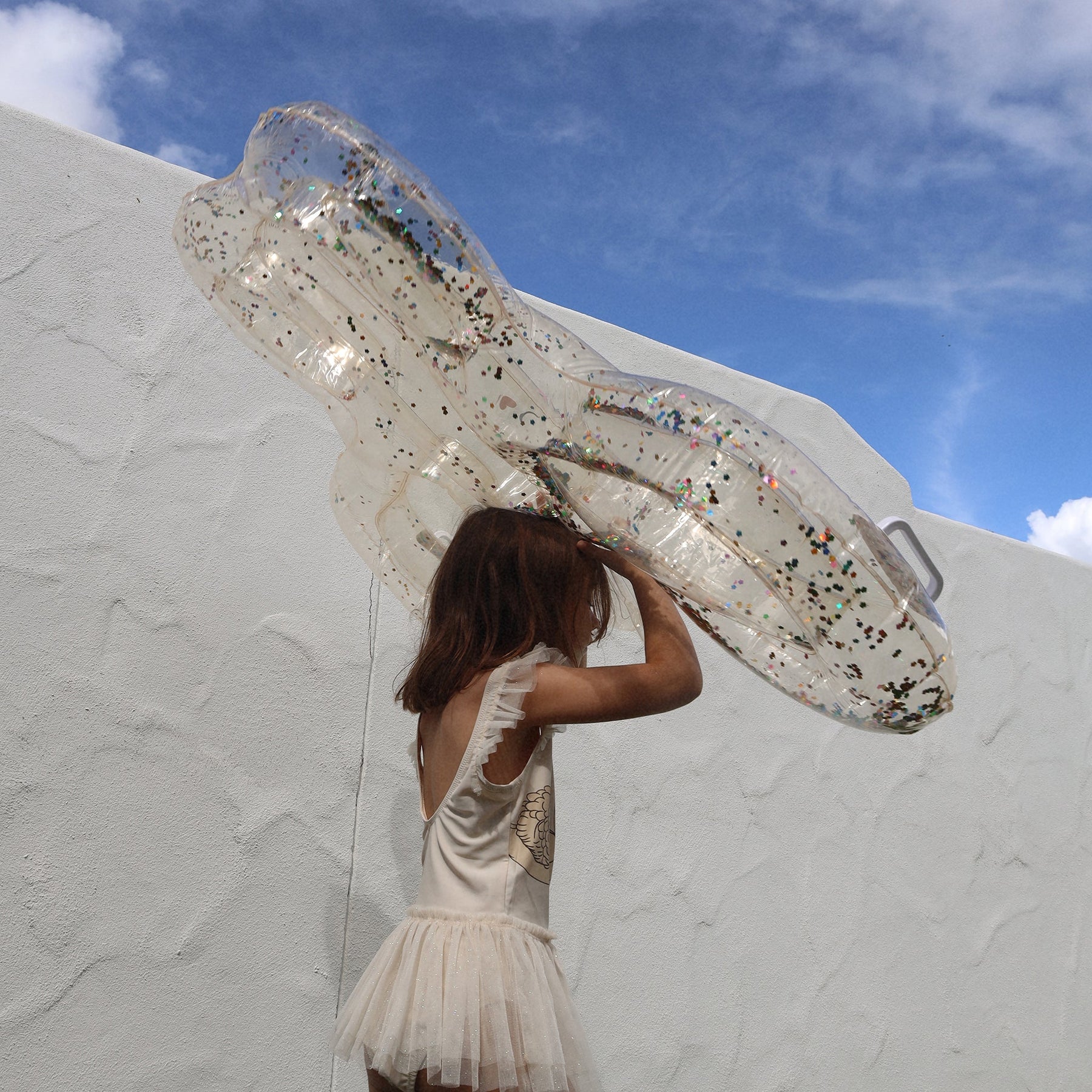 Inflatable Lie-On Float - Butterfly Cotton Candy Glitter – Swanky Boutique