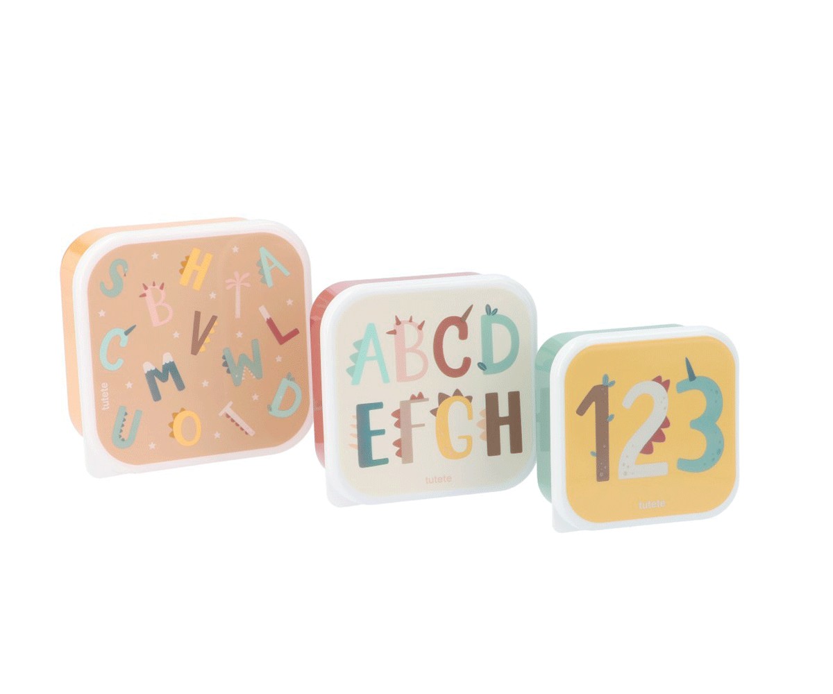 Lunch Boxes, Set of 3 Different Sizes - Funny Letters – Swanky Boutique