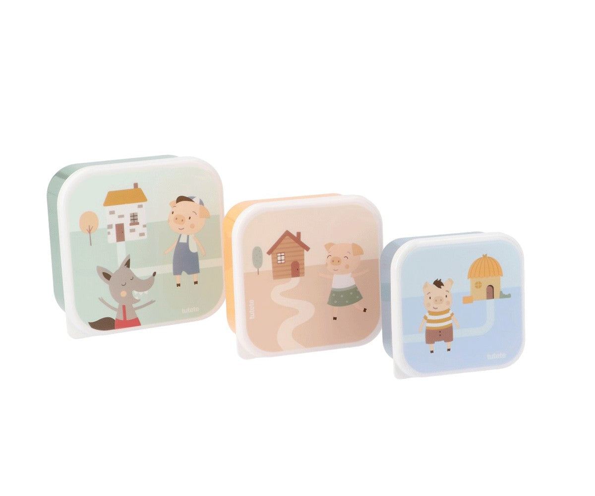 Lunch Boxes, Set of 3 Different Sizes - The Three Little Pigs – Swanky ...